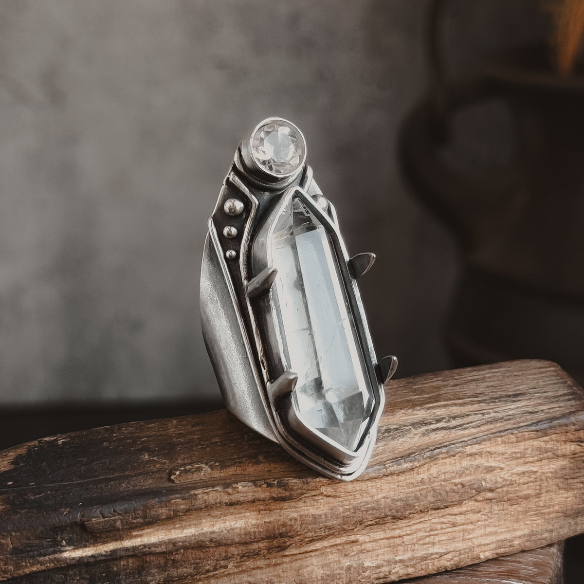 Empowered Amplifier Ring- Quartz – Acid Queen Jewelry