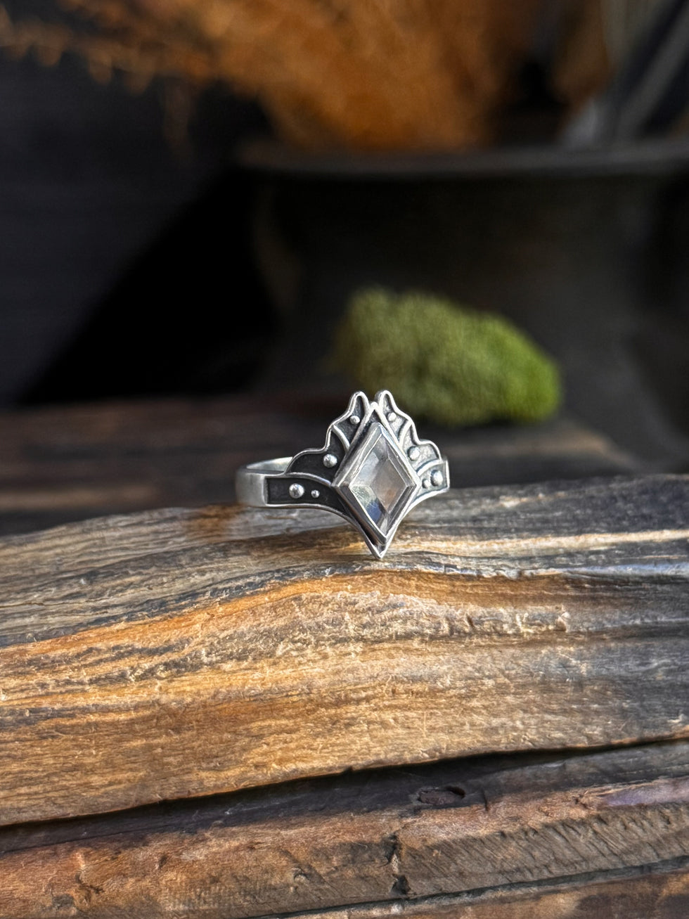 Portal Ring | Faceted Clear Quartz & Sterling Silver – Acid Queen Jewelry
