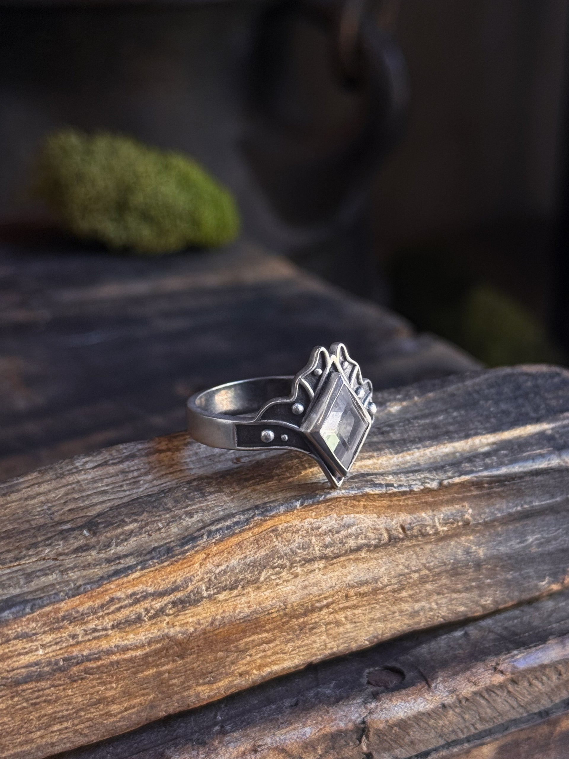 Portal Ring | Faceted Clear Quartz & Sterling Silver – Acid Queen Jewelry
